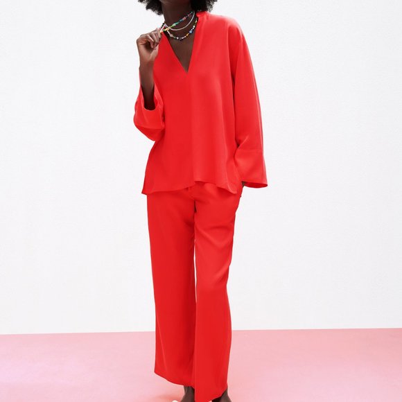 Zara | Pants & Jumpsuits | Zara Red Pants | Poshmark